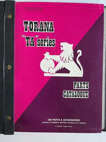holden TA TORANA parts catalogue spares book dash panels engine gearbox ...