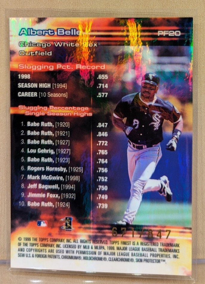 1999 Topps Finest PROMINENT FIGURES #PF20 Albert Belle Refractor RARE ...