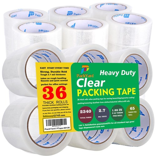 Packing Tape Refill Rolls Heavy Duty 36 Rolls Sealing Great for Packing ...