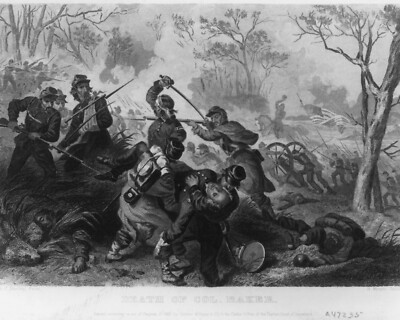 Edward D Baker 8X10 Photo Civil War politician Union Abraham Lincoln ...