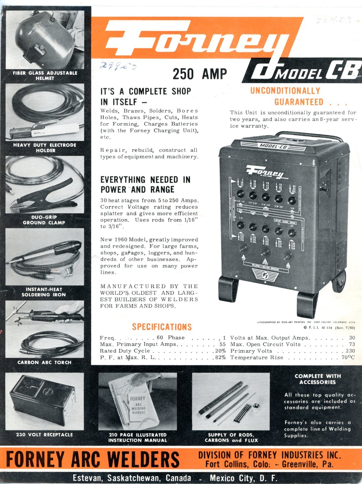 Forney Model C-B welder 1960 brochure Forney Arc Welders Fort Collins ...