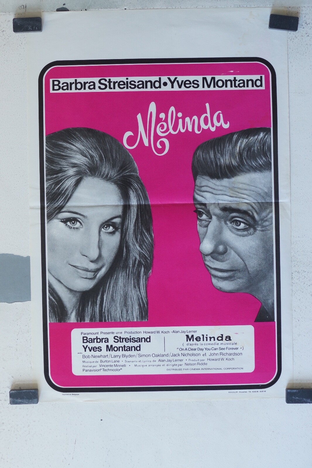 MELINDA ORIGINAL MOVIE POSTER 36x55 Barbara Streisand , Yves Montand | eBay