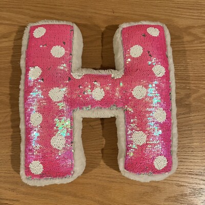 Justice Tween Brands Letter T Sequin Color Changing Plush Pillow 14”x13 ...