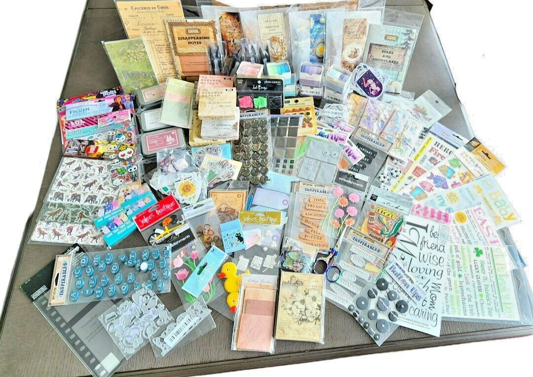 Huge Lot of Scrapbooking Supplies / Stickers / Paper / Tape ...