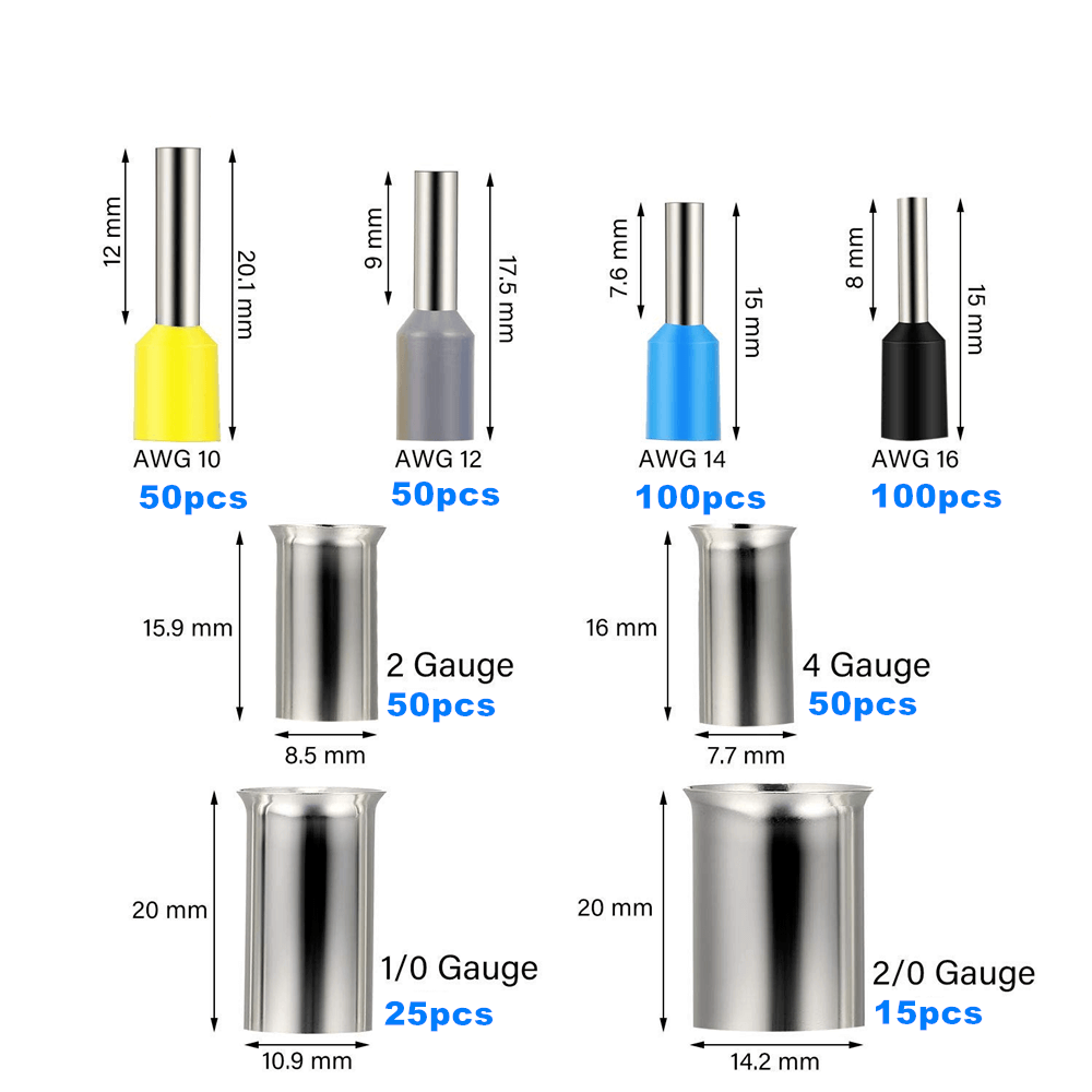 440pcs Wire Ferrules Kits Ferrules Wire Ends Terminals Crimp Terminal ...