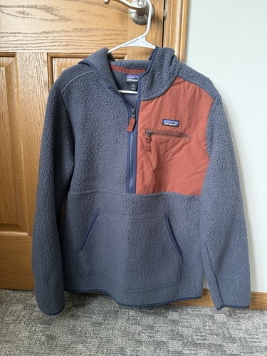 Patagonia Charcoal and Rust Retro Pile Sherpa Fleece Pullover M | eBay