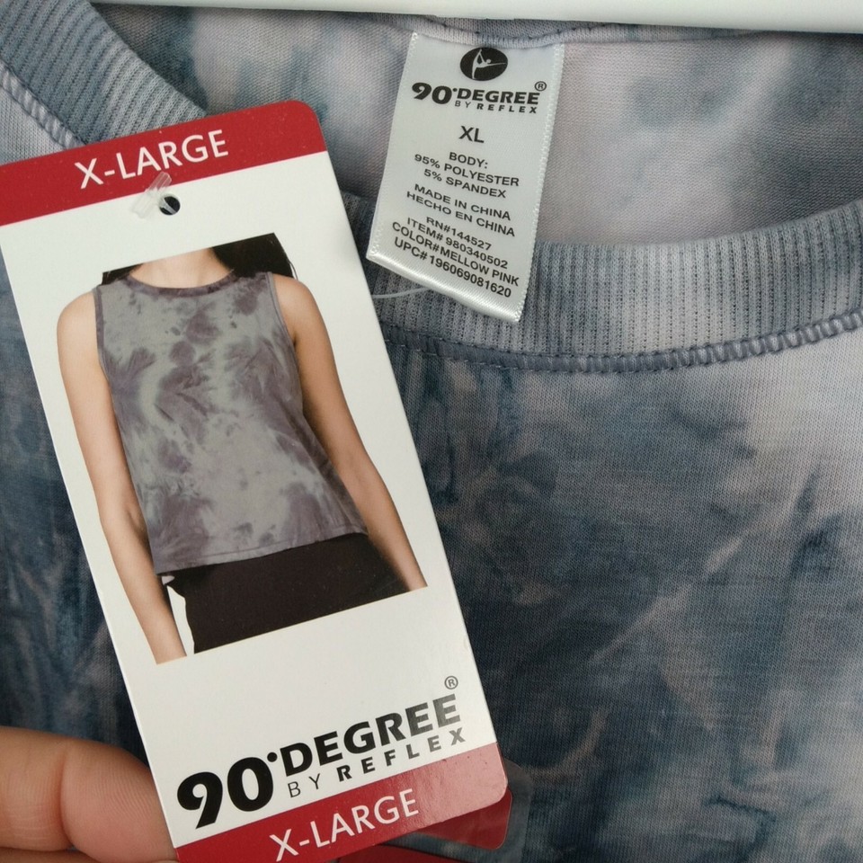 90 Degree by Reflex Tank Top XL Mellow Pink Tie Dye Cropped Women ...
