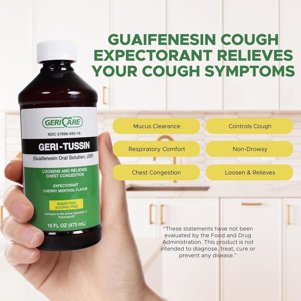 4 Pack Geri Care Geri Tussin Guaifenesin Strength Expectorant Syrup 100 ...