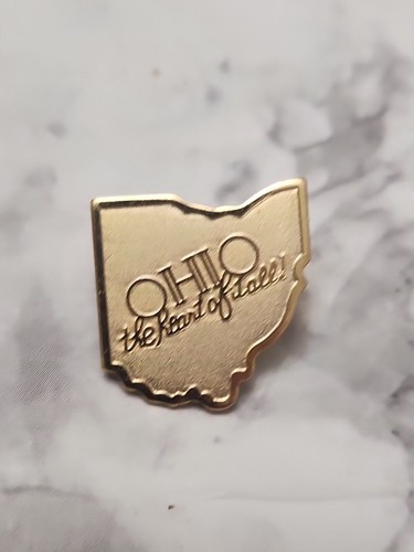 Ohio The Heart Of It All State Shape Gold Tone Metal Pin Brooch | eBay