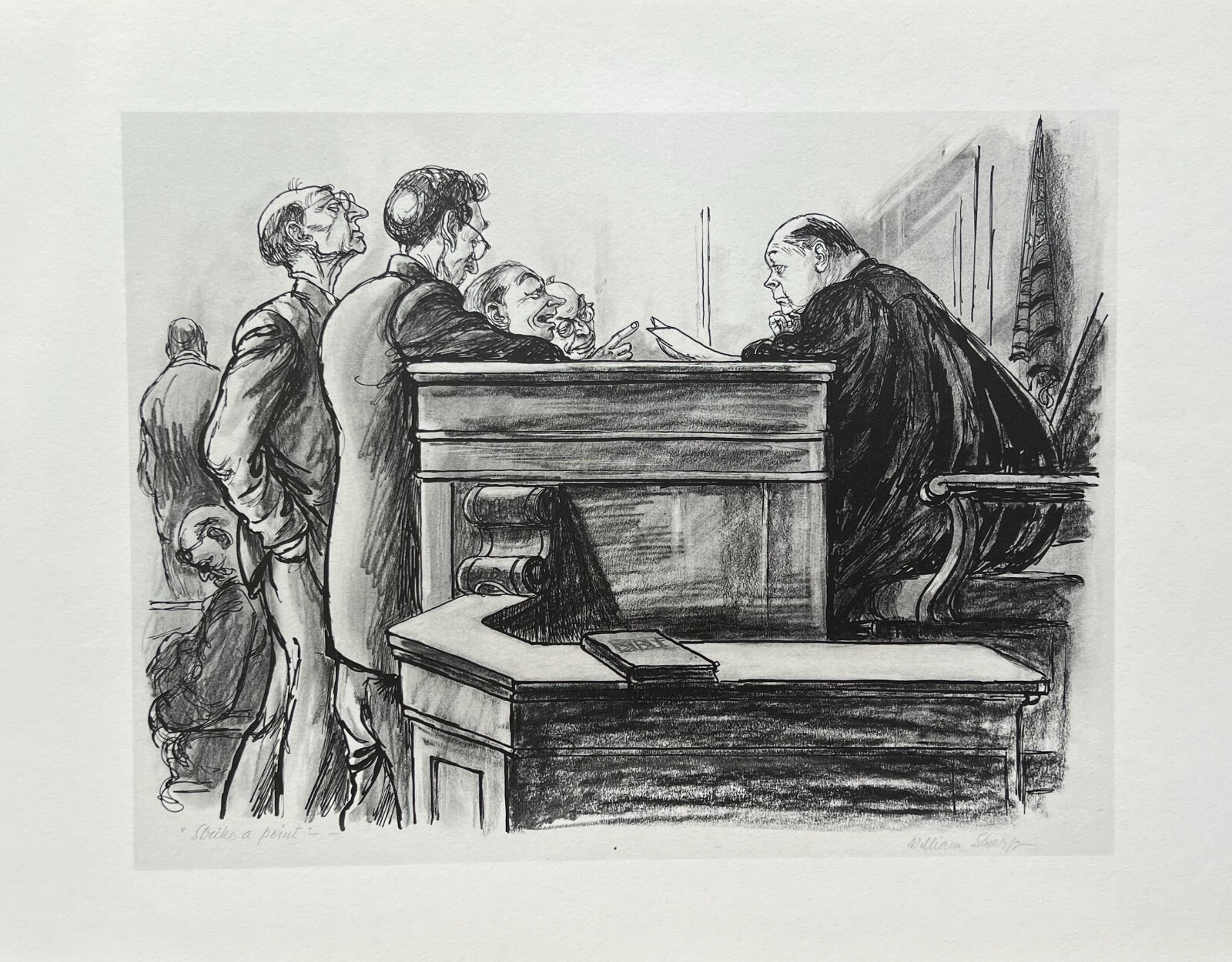 William Sharp STRIKE A POINT Hand Signed Lithograph Lawyer Judge ...