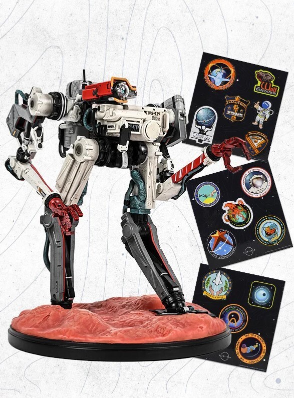 Starfield Explorer's Bundle VASCO Statue Figure SET + 3 Stickers COA ...