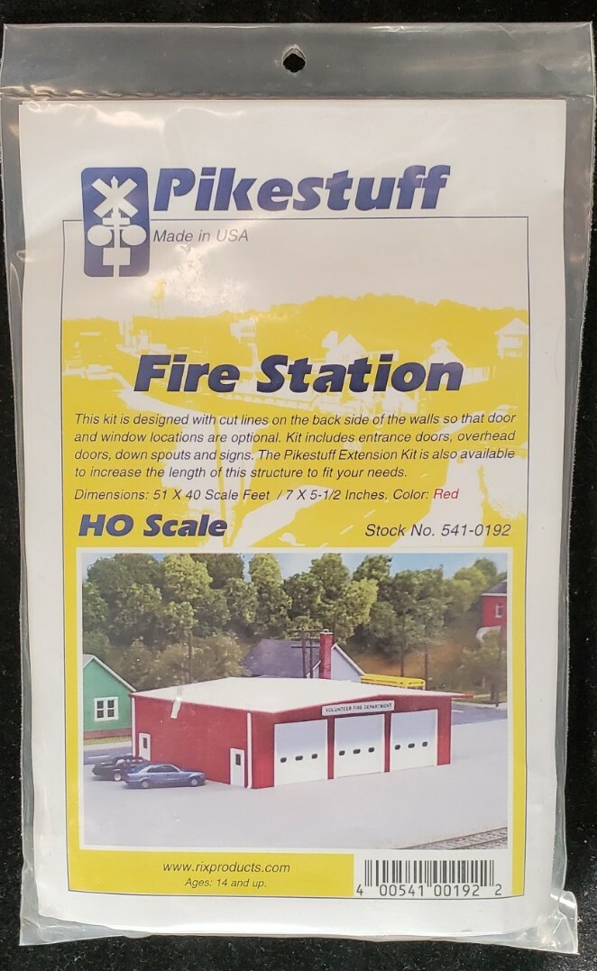 Pikestuff HO Scale Red Fire Station Building Kit 541-0192 for sale ...