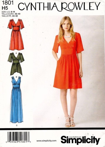 Simplicity Misses' Dress Pattern 1801 Size 6-14 UNCUT | eBay