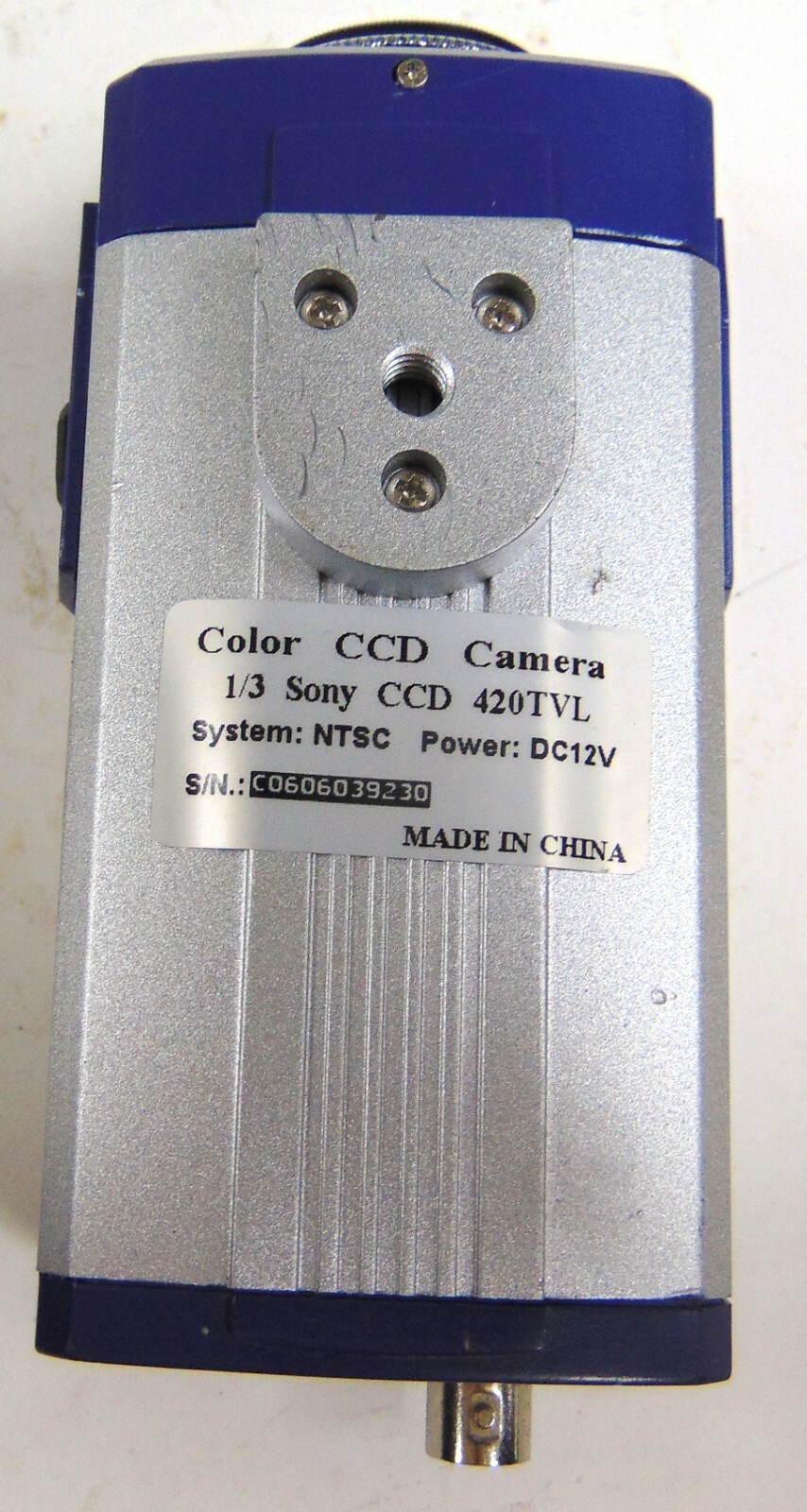 SONY COLOR CCD CAMERA, 1/3 SONY CCD 420TVL, SYSTEM: NTSC, POWER: 12VDC ...