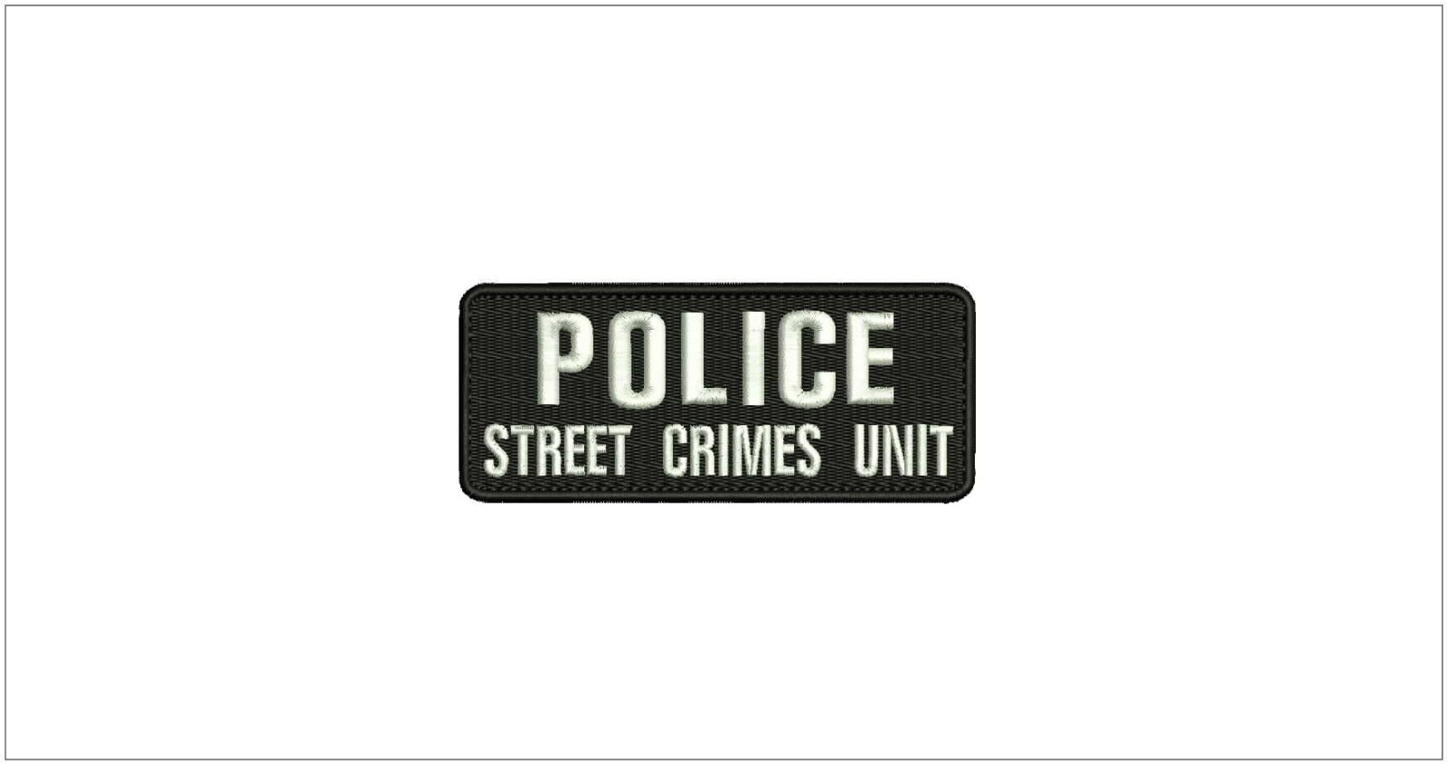Police Street Crimes Unit embroidery patches 2x5 hook white | eBay