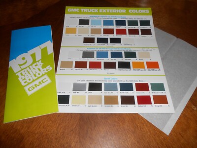 1977 GMC TRUCK EXTERIOR PAINT COLORS BROCHURE PICKUP SPRINT JIMMY VANS ...