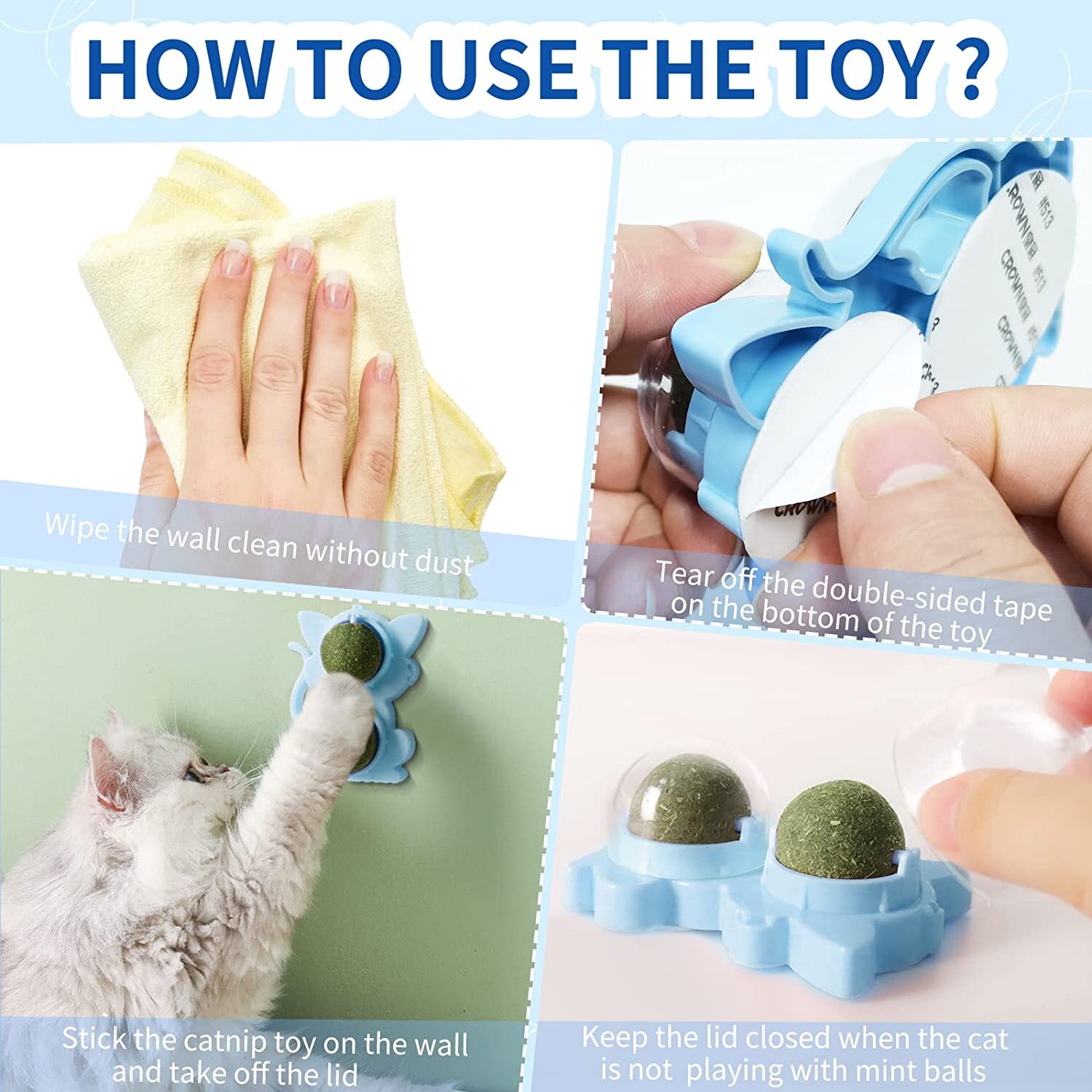 2Pcs Catnip Balls for Cat Wall Catnip Ball Edible Cat Nip Ball for Cats ...