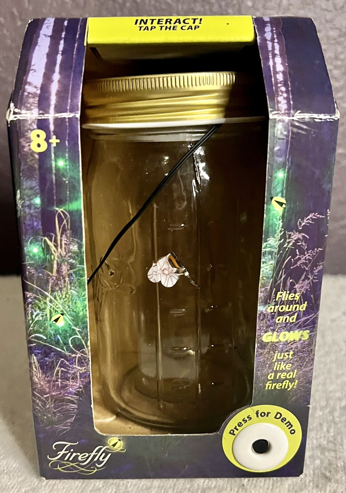 Gemmy My Pet Firefly in Glass Jar Green Version Bug Toy for sale online ...