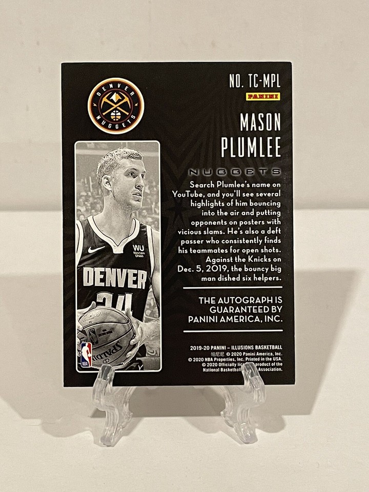 2019-20 Panini Illusions Trophy Collection Signatures Mason Plumlee ...