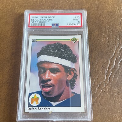1990 Upper Deck Deion Sanders RC Rookie Baseball Card # 13 PSA 9 Mint ...