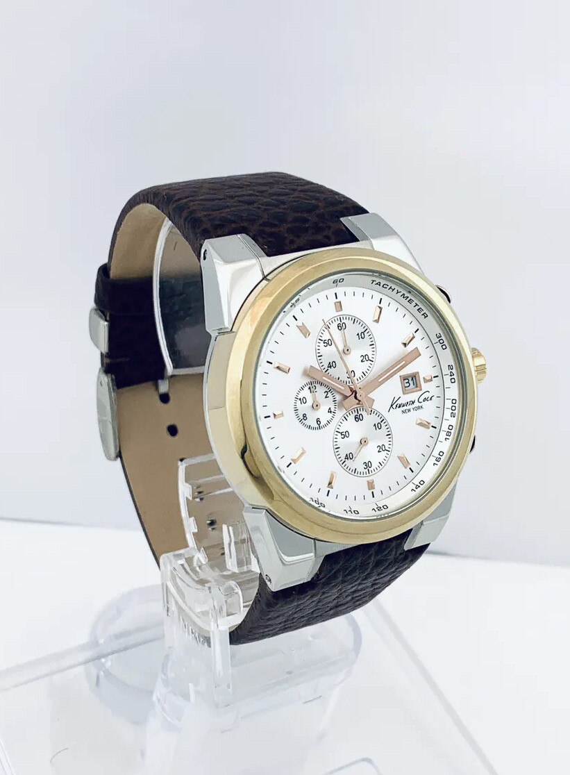 Kenneth Cole Men's KC1915 Multifunction Dress Sport Two tone Leather ...