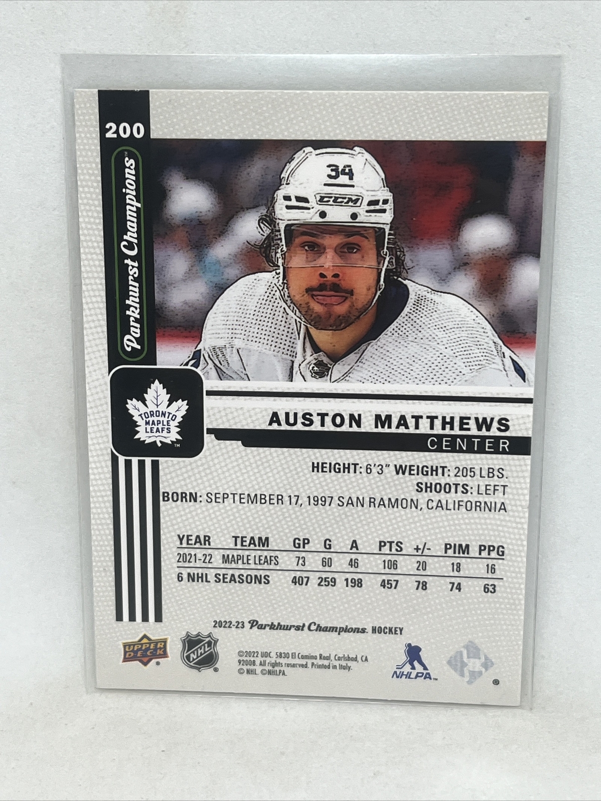 Toronto Maple Leafs - Auston Matthews - 22/23 Parkhurst - Veteran - #200 | eBay