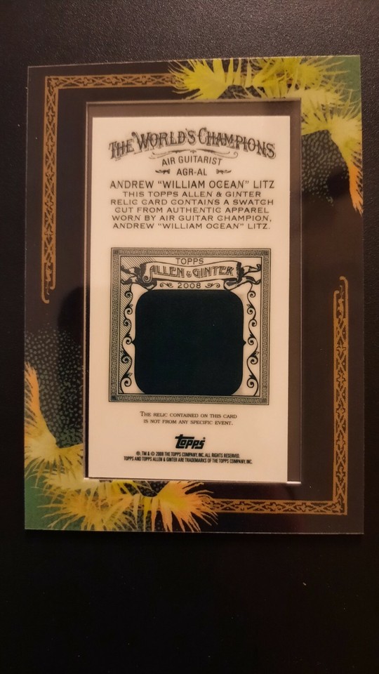 2008 Topps Allen Ginter's Framed Mini Relics Andrew "William Ocean ...