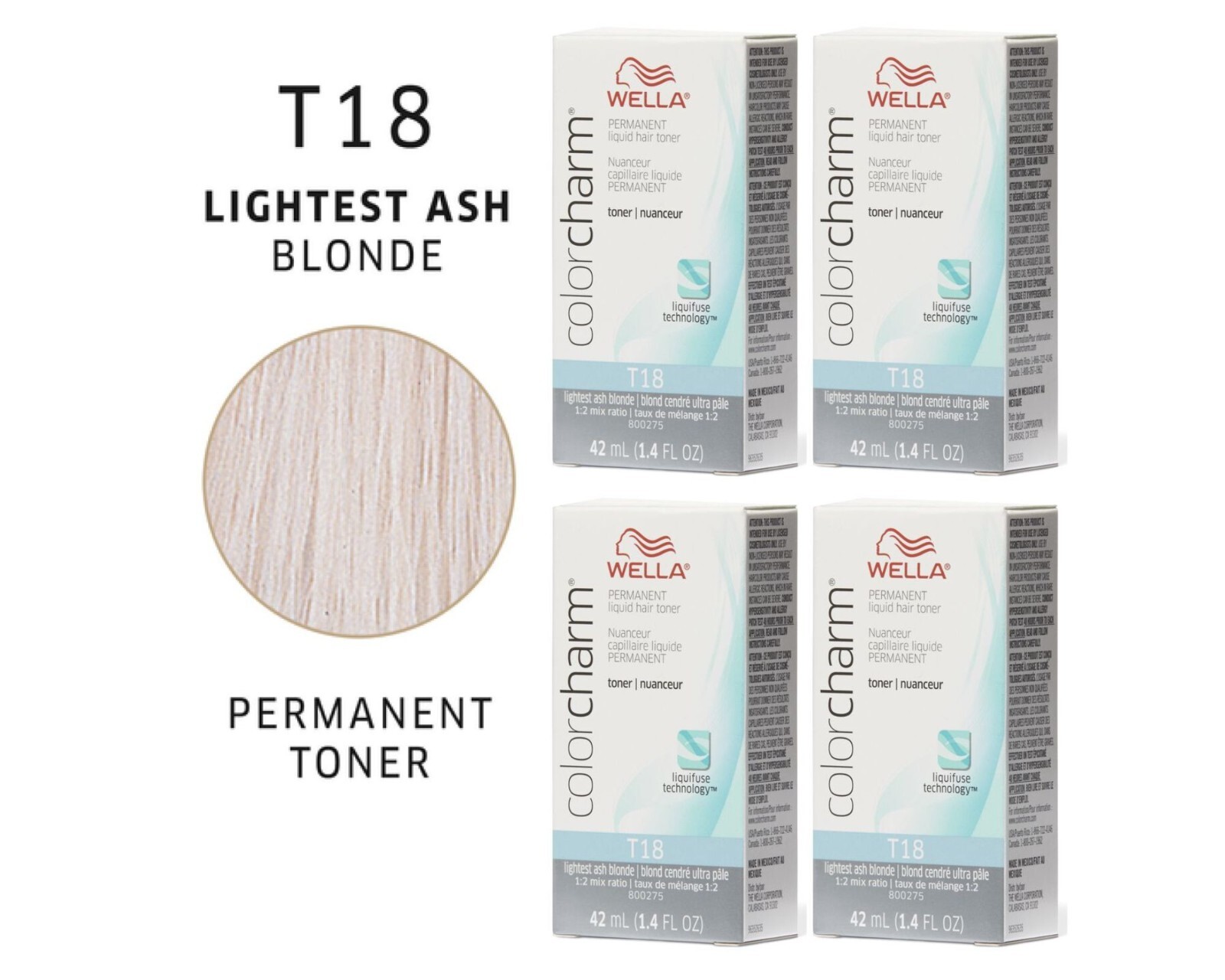 Wella Color Charm T18 Lightest Ash Blonde Liquid Hair Toner 1.4 oz ...