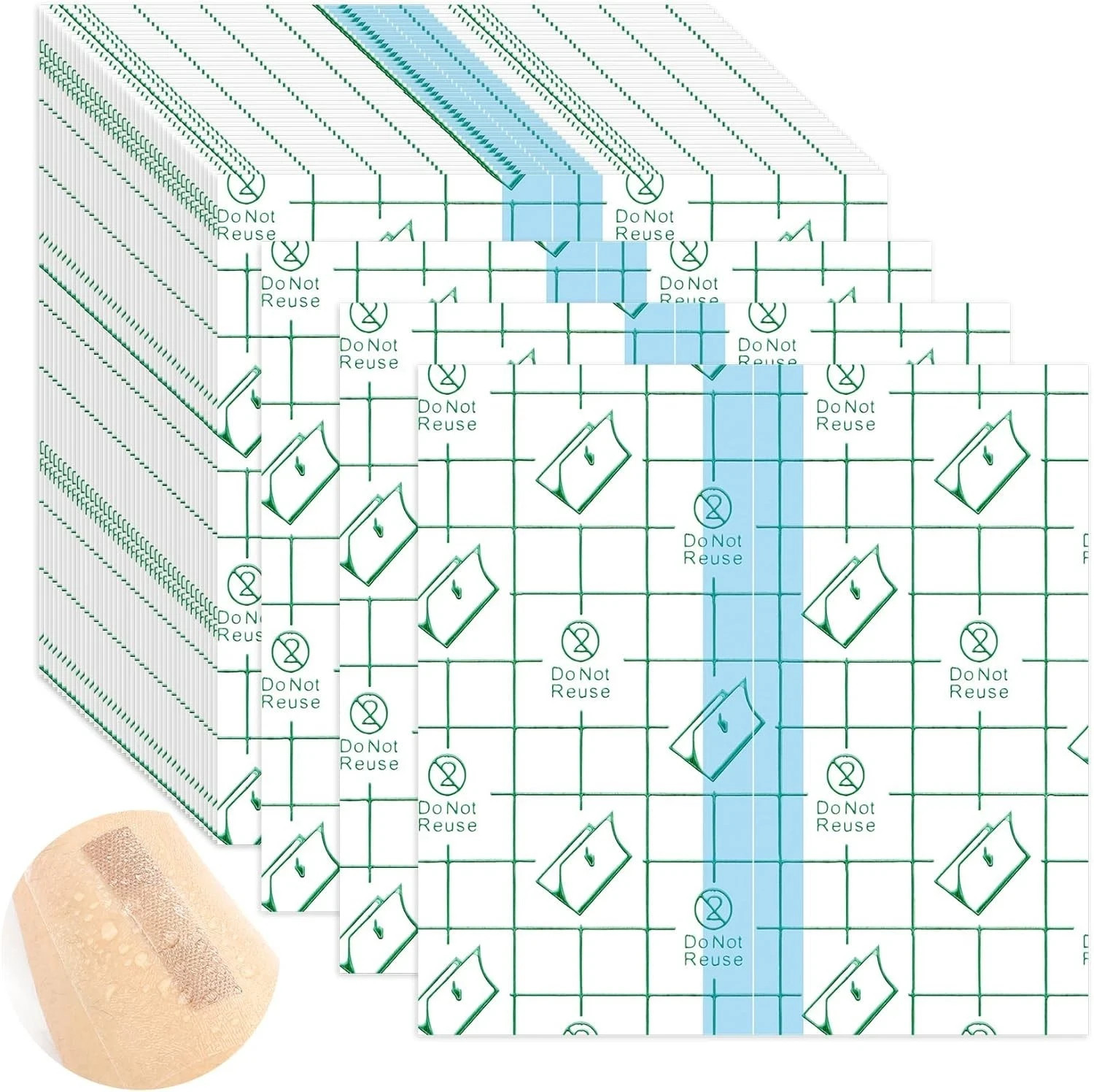50 Pieces Transparent Stretch Adhesive Bandage Large Waterproof ...