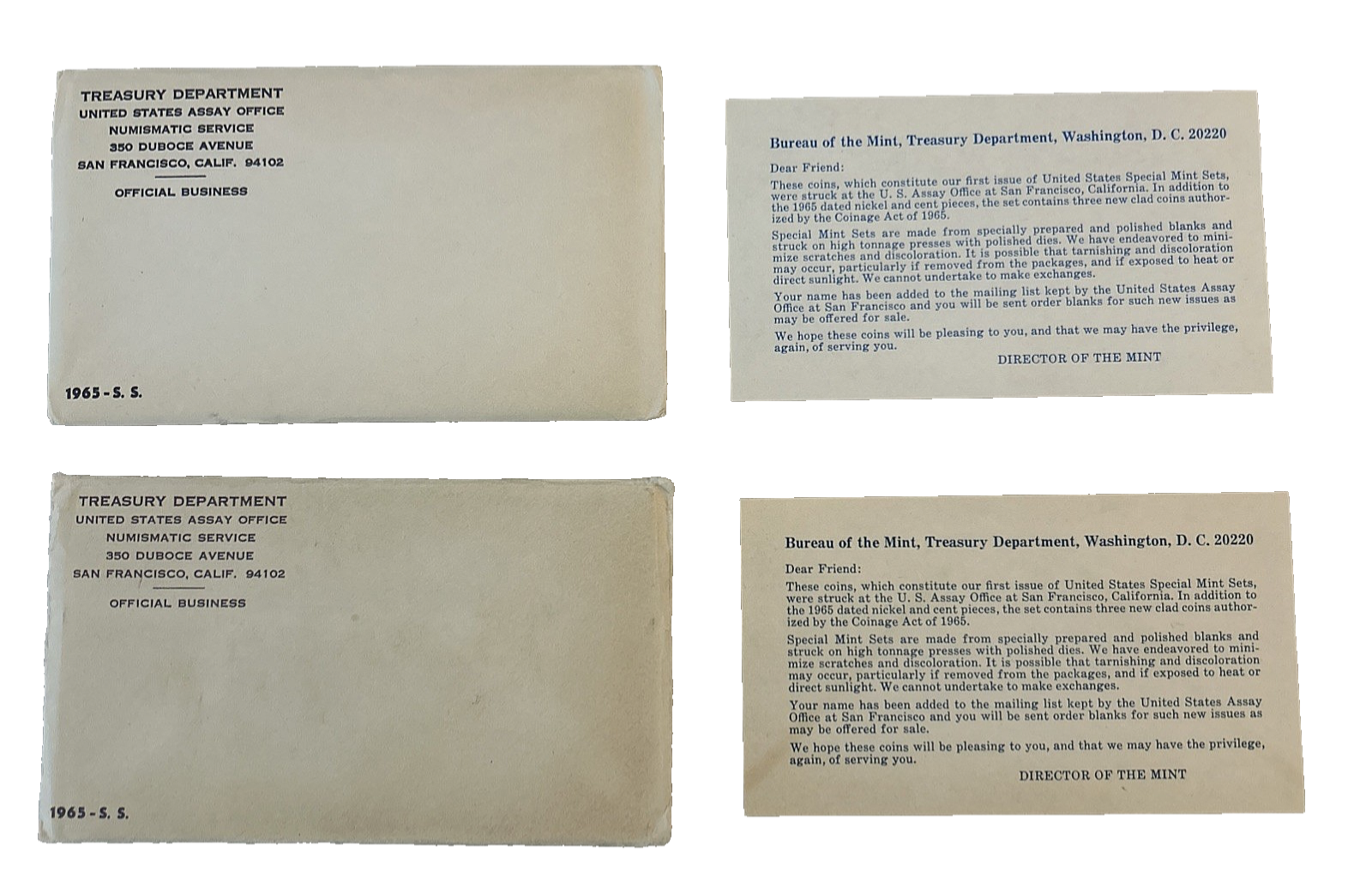 ️Lot of 2 1965 United States Special Mint Sets in original packaging ...
