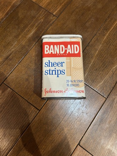 Band Aid Sheer Strips Tin Vintage Johnson & Johnson Metal Box | eBay UK
