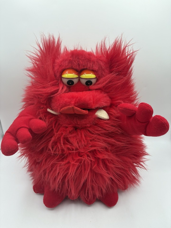 Vintage Raz Furbles Red Plush Monster Hand Puppet 14" 1987 Yang Jee | eBay