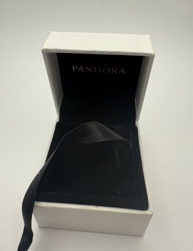 Lot of 2 Pandora Original EMPTY Ring Charm White Box ONLY Black Velvet ...