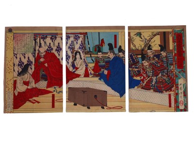 Japan 1880 Meiji Era Woodblock Print By Yoshitoshi Tsukioka, Emperor ...