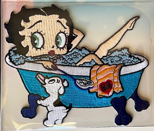 BETTY BOOP ~ BATHING BETTY ~ EMBROIDERED PATCH on INFO CARD ~ Willabee ...