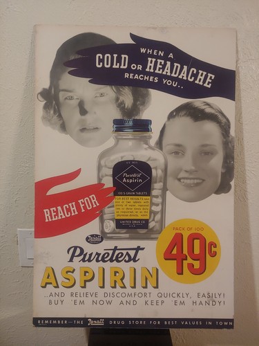 Antique advertising REXALL DRUG STORE die-cut cardboard display 1930s ...