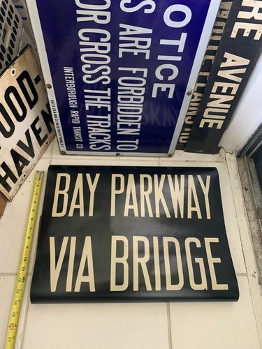 1948 NY NYC BMT SUBWAY ROLL SIGN BAY PARKWAY BRIDGE GRAVESEND MIDWOOD ...