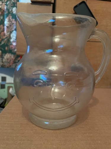 Vintage 1999 Limited Edition clear smiling kool-aid man 2qt pitcher ...