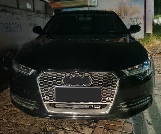 For AUDI A6 C7 RS6 S6 2013 2015 Front Silver Grille Honeycomb Mesh ...