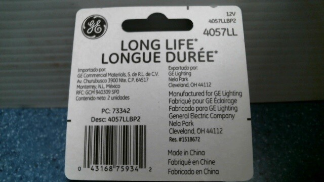 GE Long Life Miniature Automotive Lamp Bulb 2 Pack (4057LL) FS | eBay