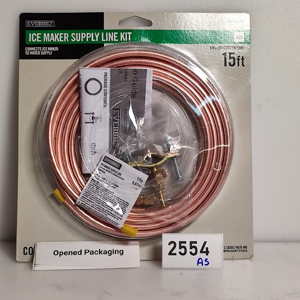Everbilt 1/4 in. x 15 ft. Copper Ice Maker Supply Line Installation Kit ...