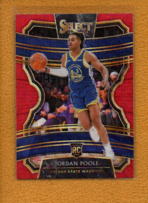 Jordan Poole 2019-20 Panini Select Rookie Concourse Asia Red Wave Prizm ...