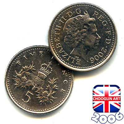 A BRITISH 2006 ELIZABETH II FIVE PENCE 5p coin, 19 Years Old! | eBay