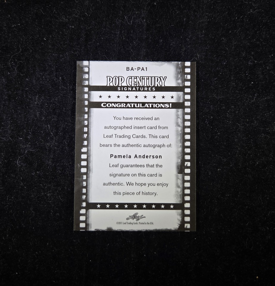 Pamela Anderson Autograph Card - 2011 Leaf Pop Century Signatures | eBay