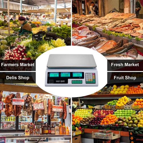 88lb 40KG * 5G Digital Produce Price Food Scale Market Weight Meat ...