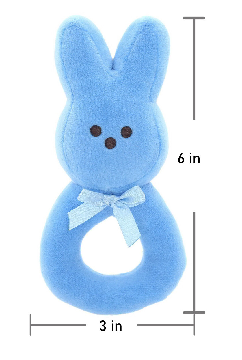 Peeps Blue Easter Bunny Plush Baby Rattle Toy | eBay