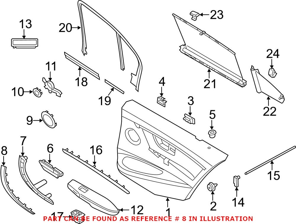 Genuine OEM Door Panel Handle Cover for BMW 51417260086 | eBay