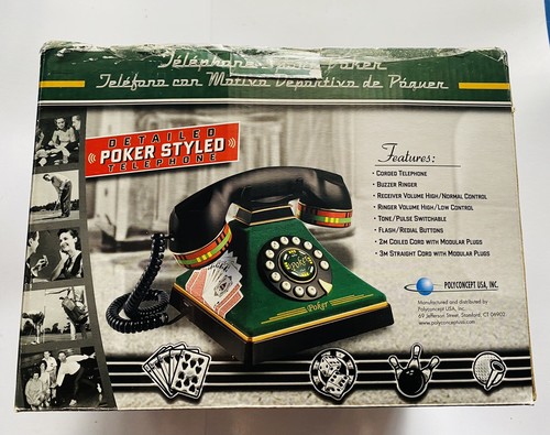 Poker Styled Texas Holdem Telephone Poker Table Felt Sport Phone Corded ...