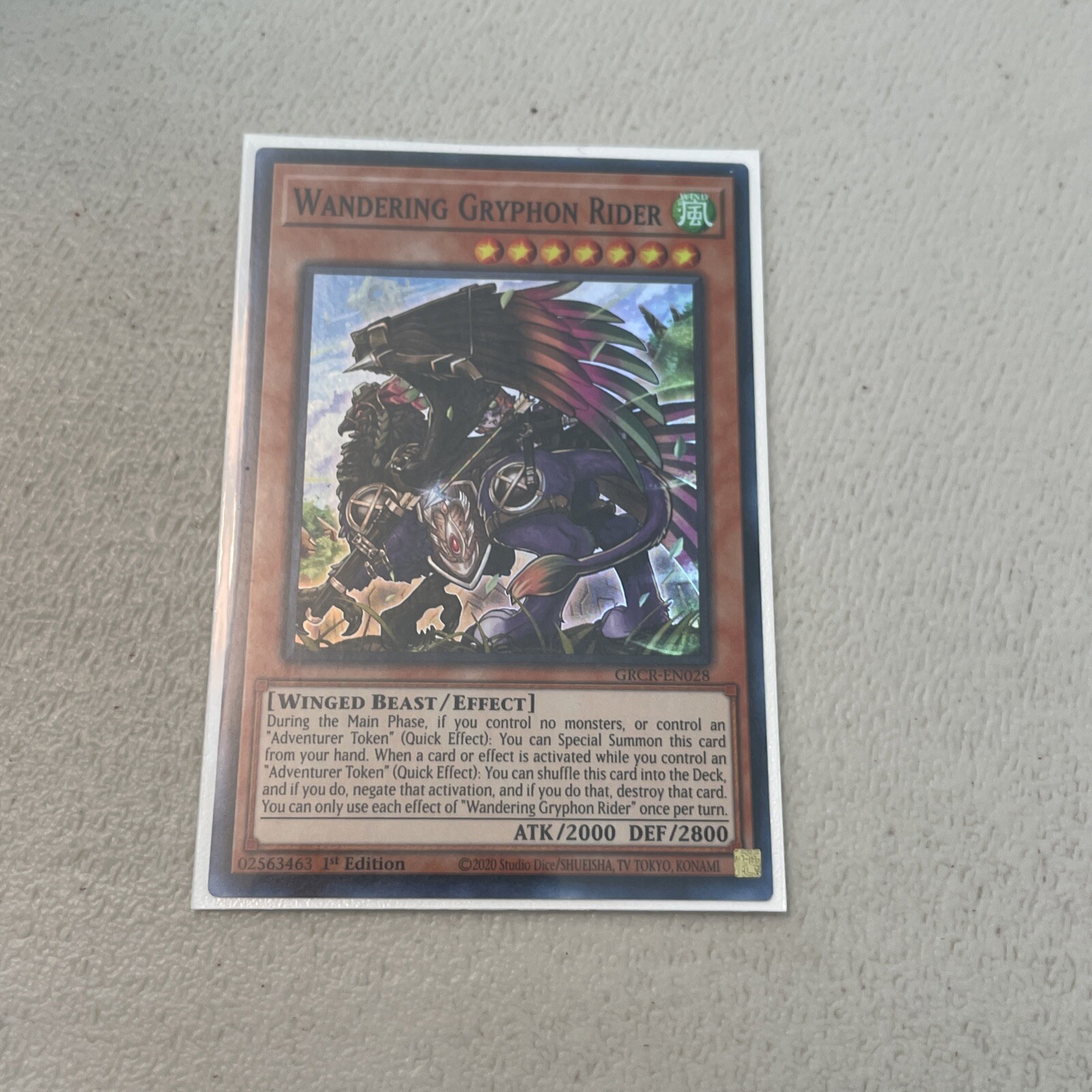 Yu-Gi-Oh! TCG Wandering Gryphon Rider GRCR-EN028 Super Rare 1st Edition ...