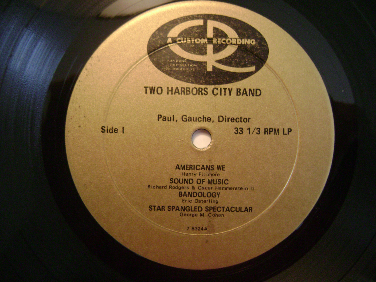 PAUL GAUCHE/ A CONCERT Two Harbors City Band/ KAYBANK LP RECORD/STEREO ...